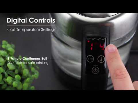 Elite Platinum 1.7L Electric Programmable Cordless Glass Kettle