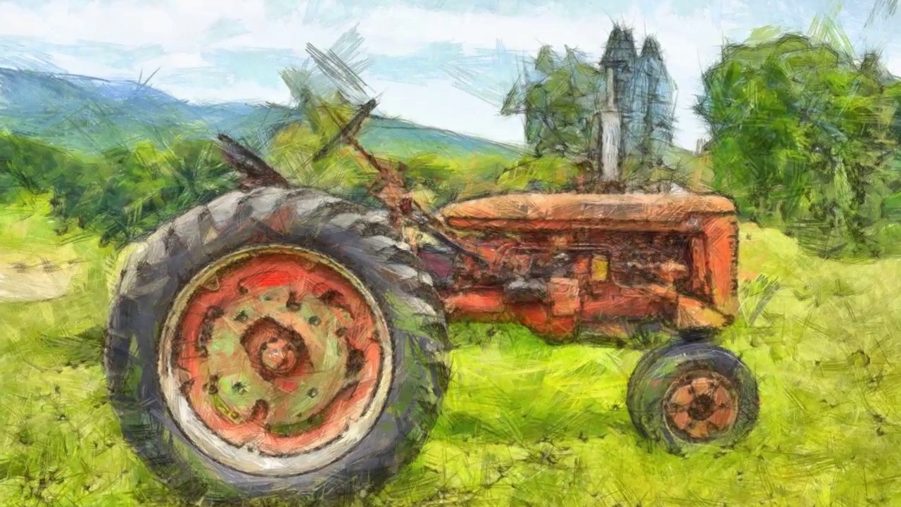 Vintage Tractor Artwork by Edward M. Fielding