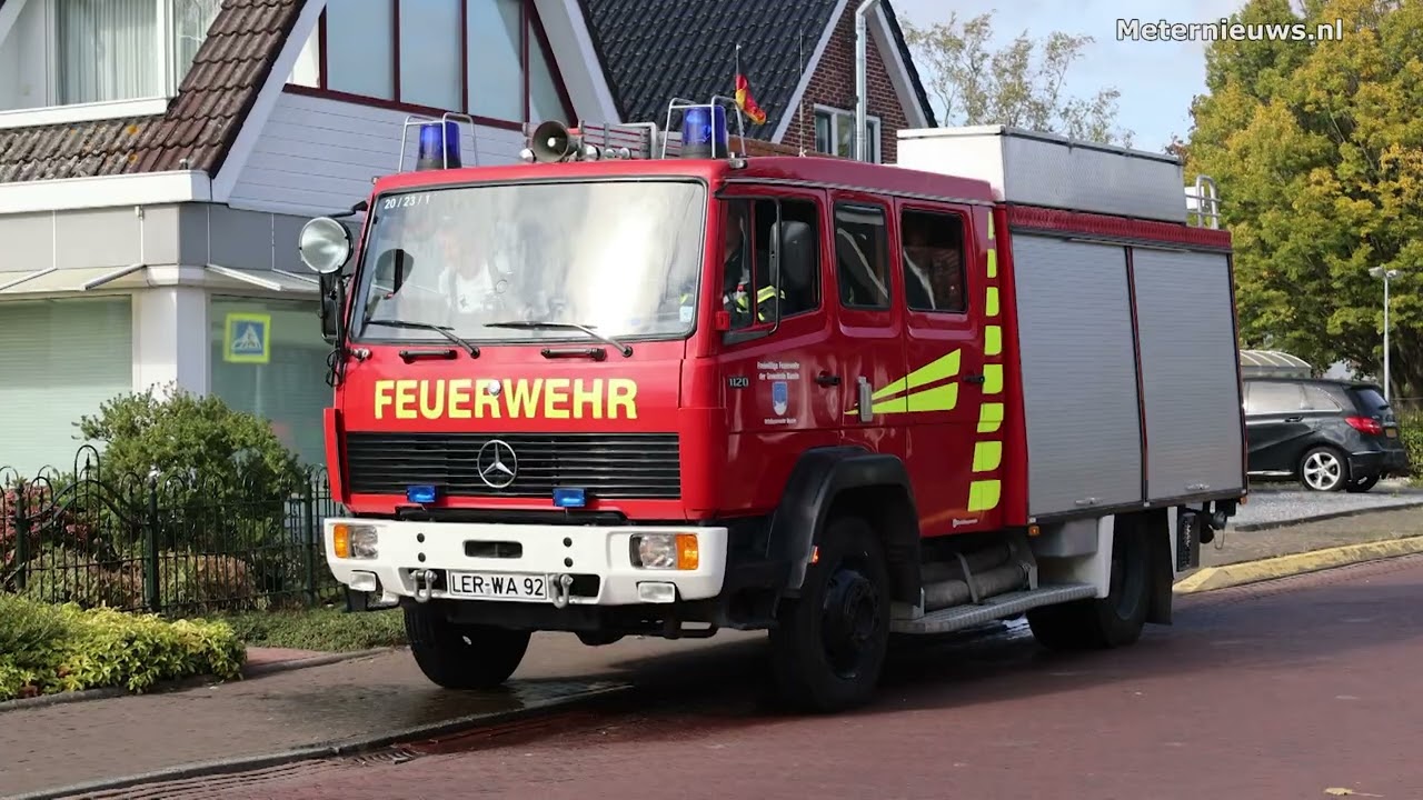 Duits Nederlandse brandweer inzet in Bad Nieuweschans(Video)