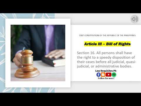 Article 3, Section 16, Bill of Rights of the 1987 Philippines Constitution | Audio Codals #shorts