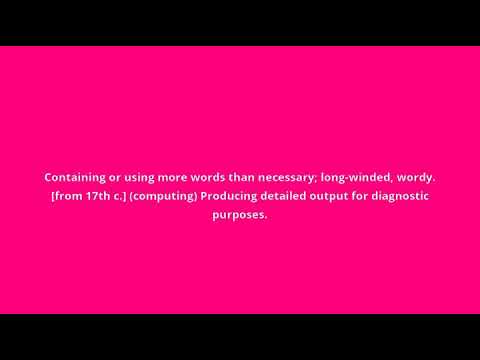 what is the meaning of verbose