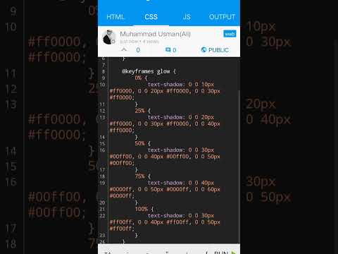 glowing text effect using css #python #code #javascript #coding #java #technology #smartphone