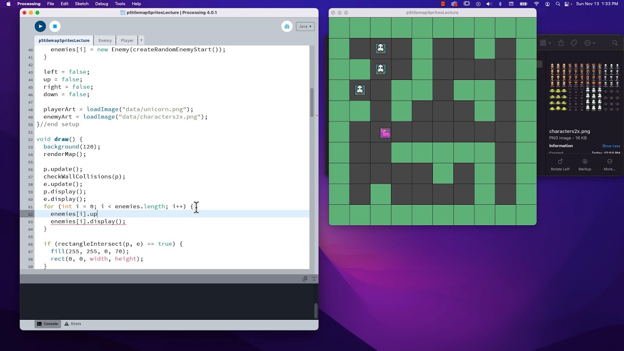 Using Spritesheets for Animation in Processing Part 2