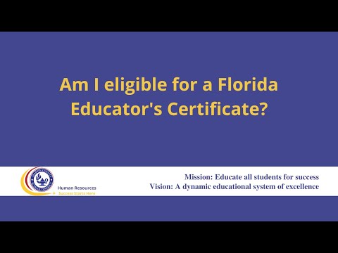 Florida Certification Eligibility Review