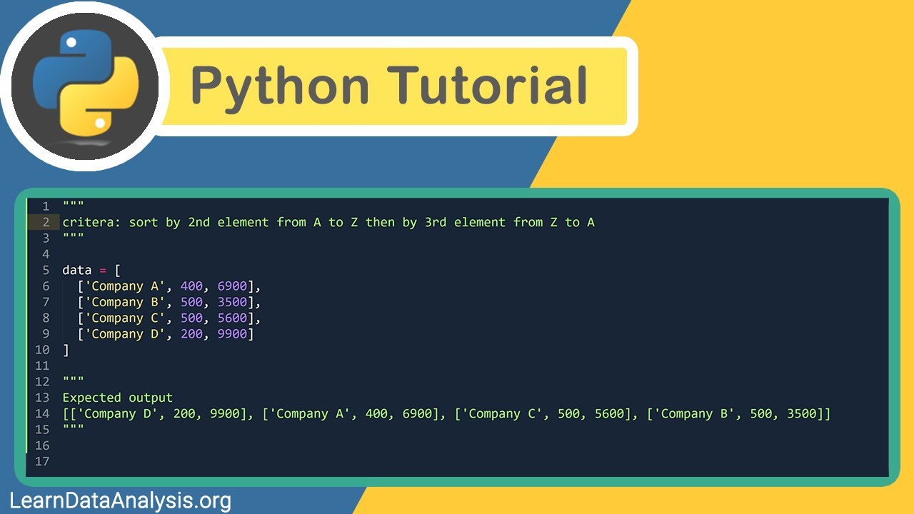 Sort a nested Python list based on multiple elements | Python Tutorial