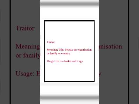 Traitor Meaning and it's usage #english #learning #learnenglish