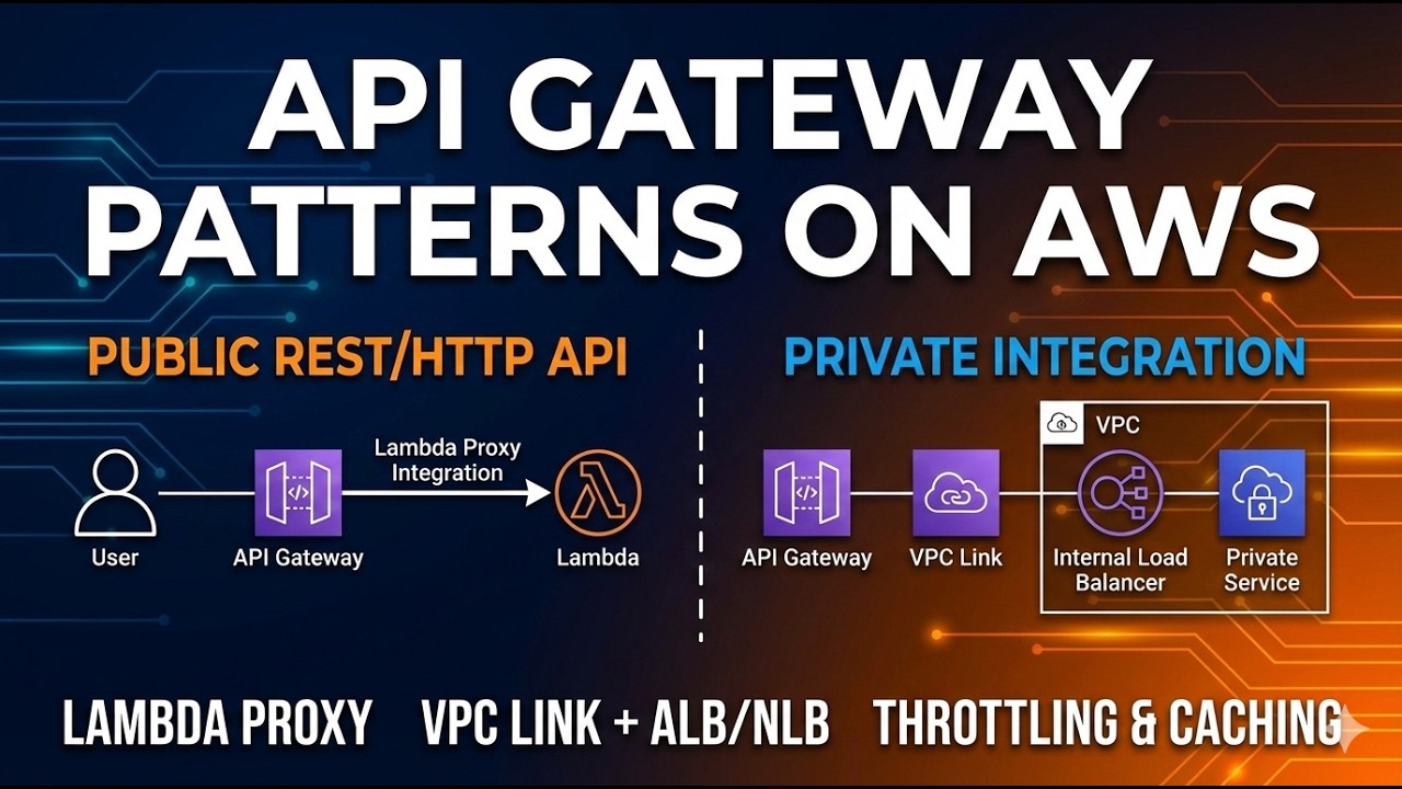 AWS API Gateway Patterns Explained: Lambda Proxy, VPC Link, Throttling & Caching