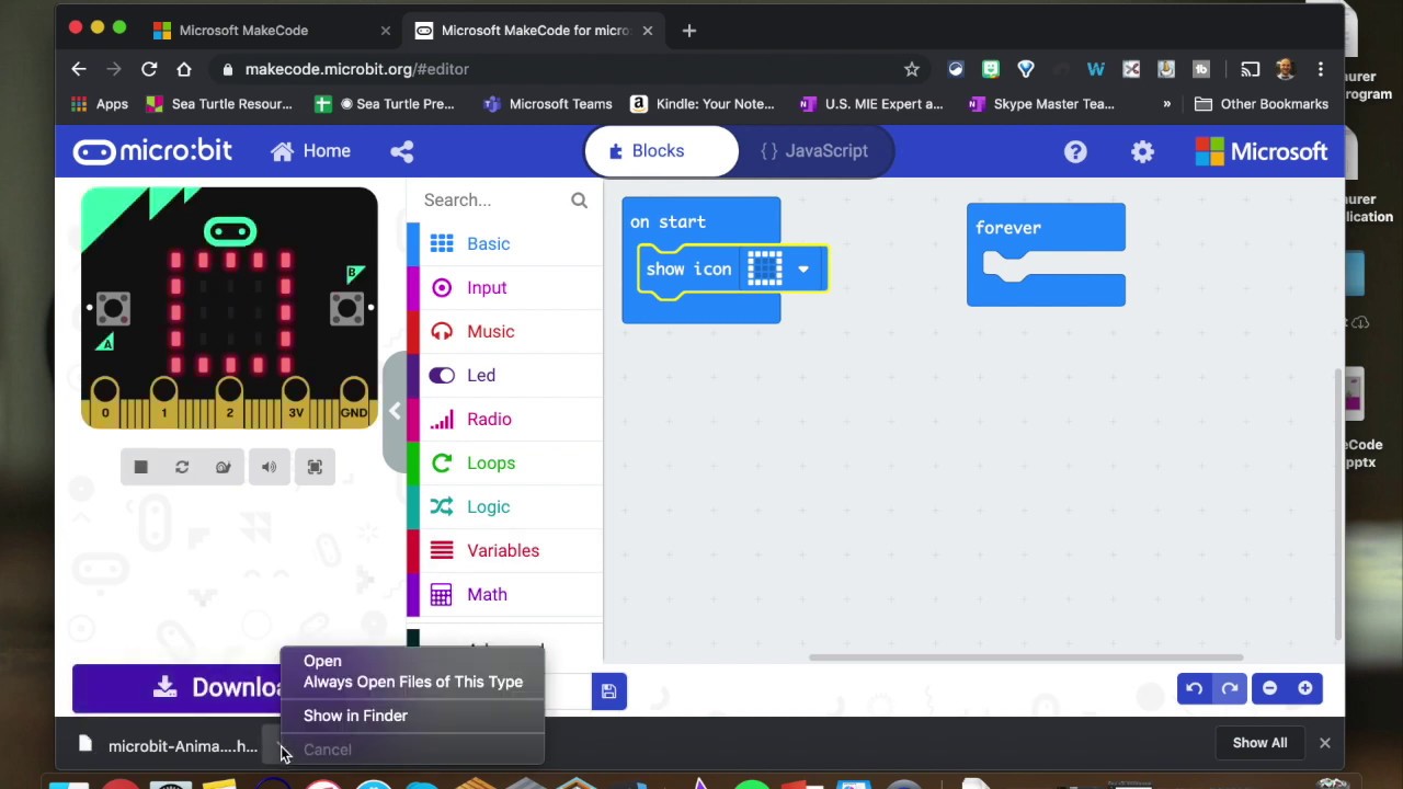 MakeCode Micro:bit Animation Demo