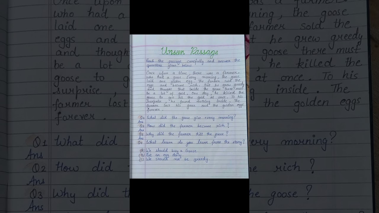 unseen passage/ Comprehension/Comprehension for practice/ unseen passage for class 3 , 4