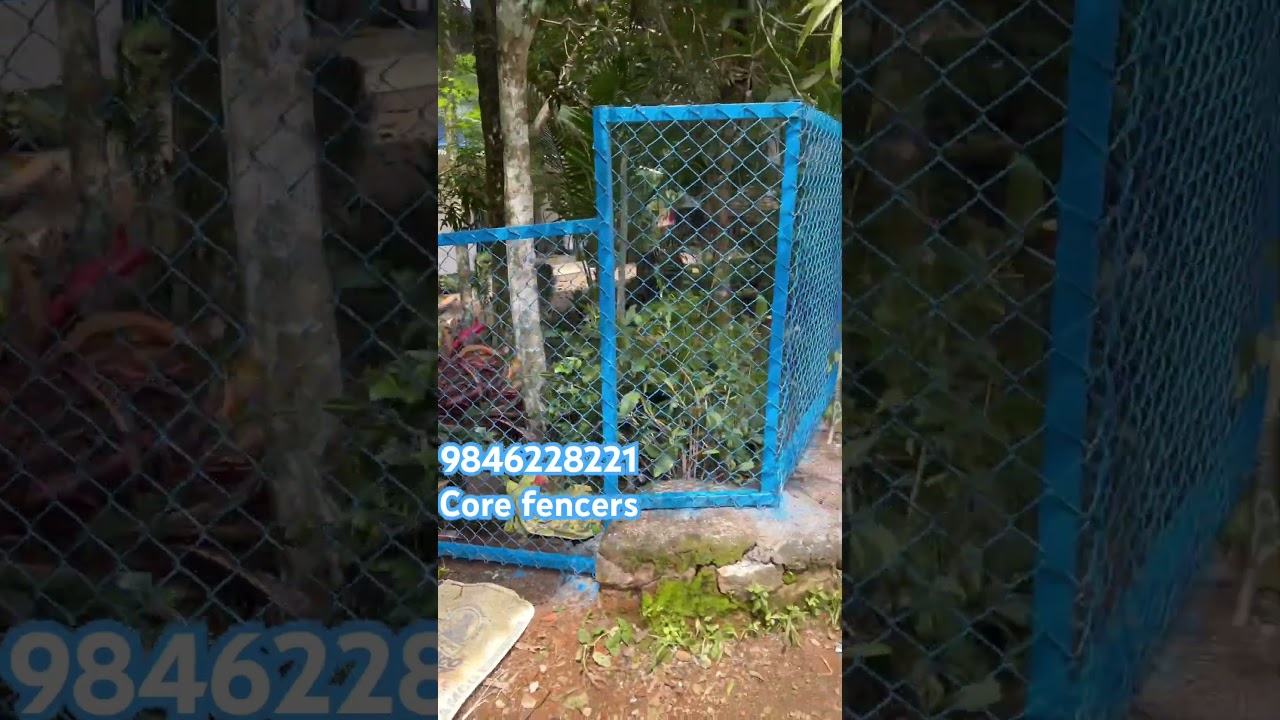 Chain link mesh fence with frame boundary wall fence