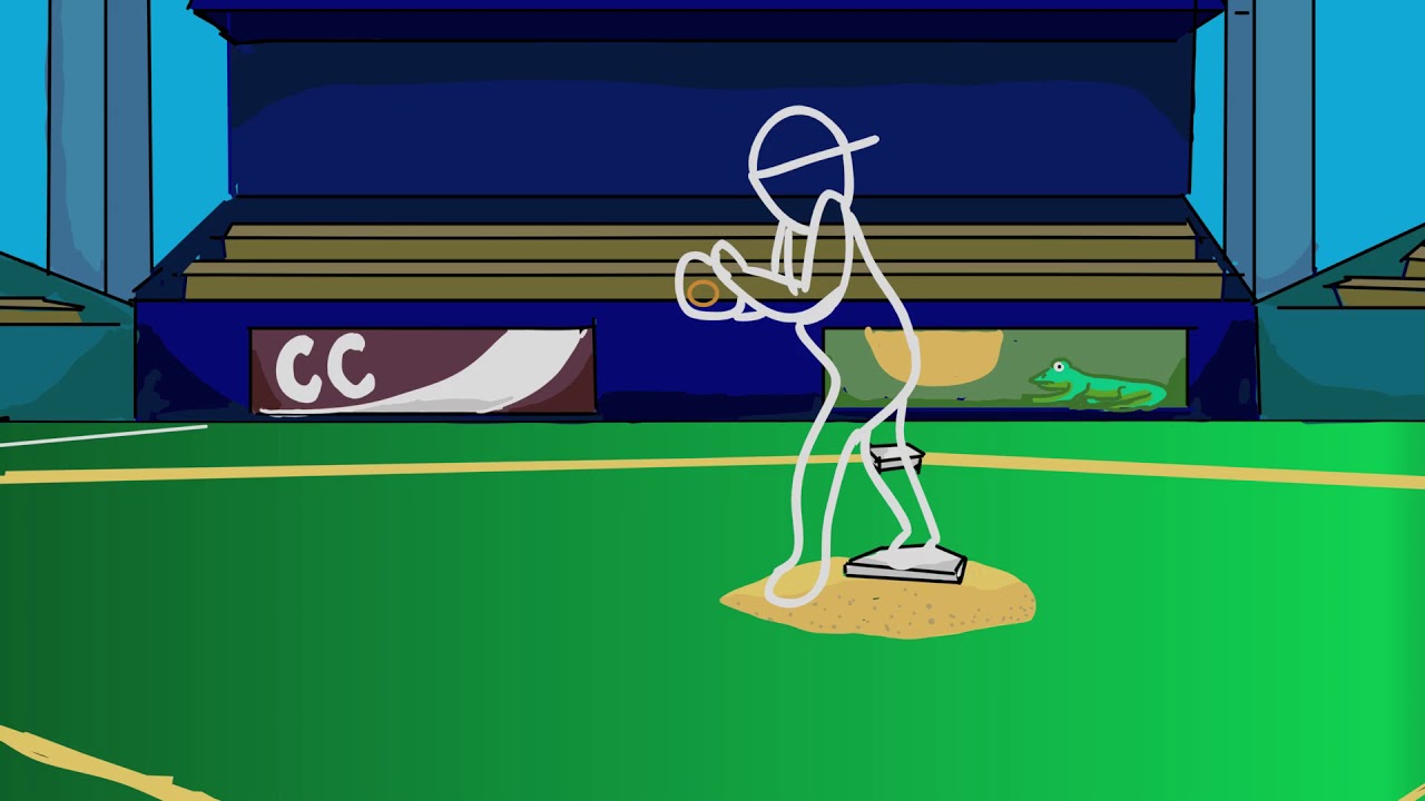 2D animation baseball pitch