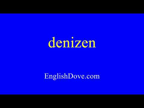 How to pronounce denizen in American English