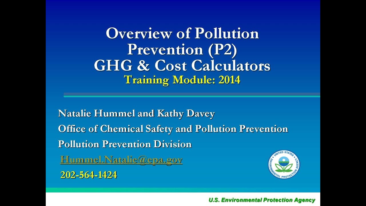 Using EPA's P2 Cost & GHG Calculators to Measure Environmental Outcomes