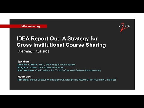 IDEA Report Out – A Strategy for Cross Institutional Course Sharing