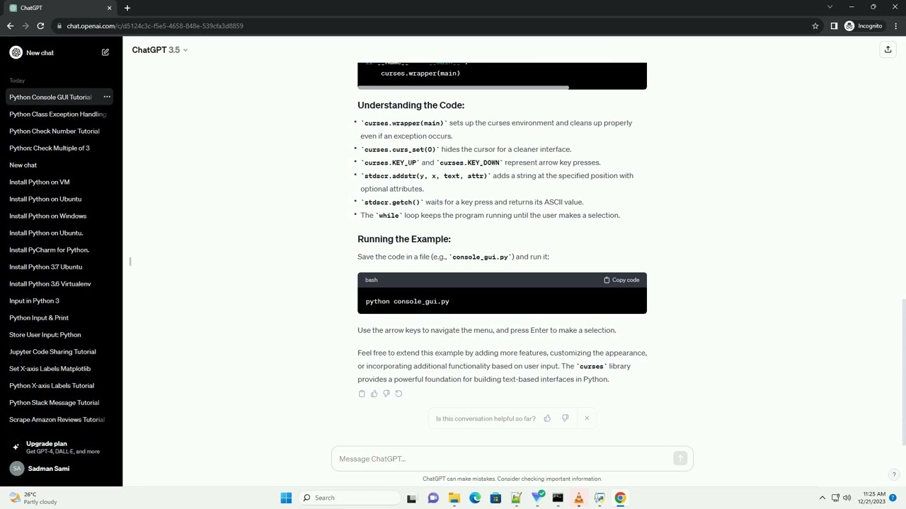 python console gui library