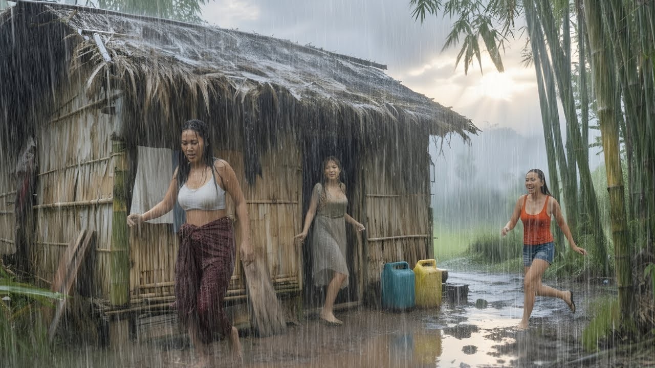 Can You Handle This? ⛈️ Heavy Rain & Strong Winds in Indonesia Village | Relax & Unwind