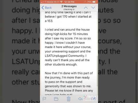 LSAT Score Increase From 153 to 170 I LSAT Unplugged Student Email