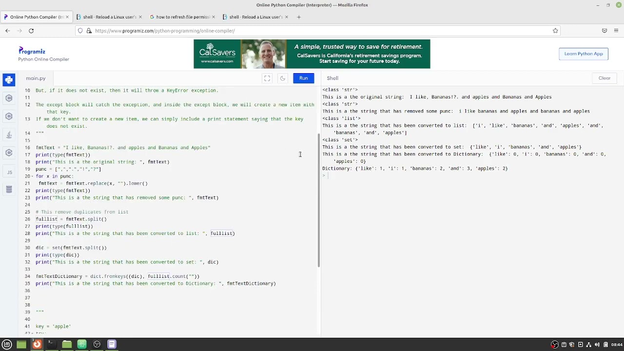 Python-Word Count Sample - Method Five- exception handling - how to Increment Dictionary Value