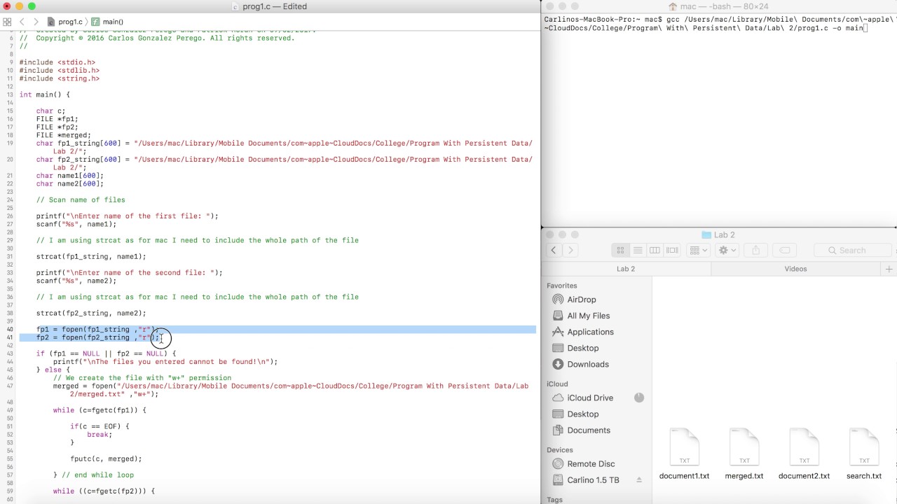 Merge Two Files into Another One - Program With Persistent Data - Lab 2 - Part 1