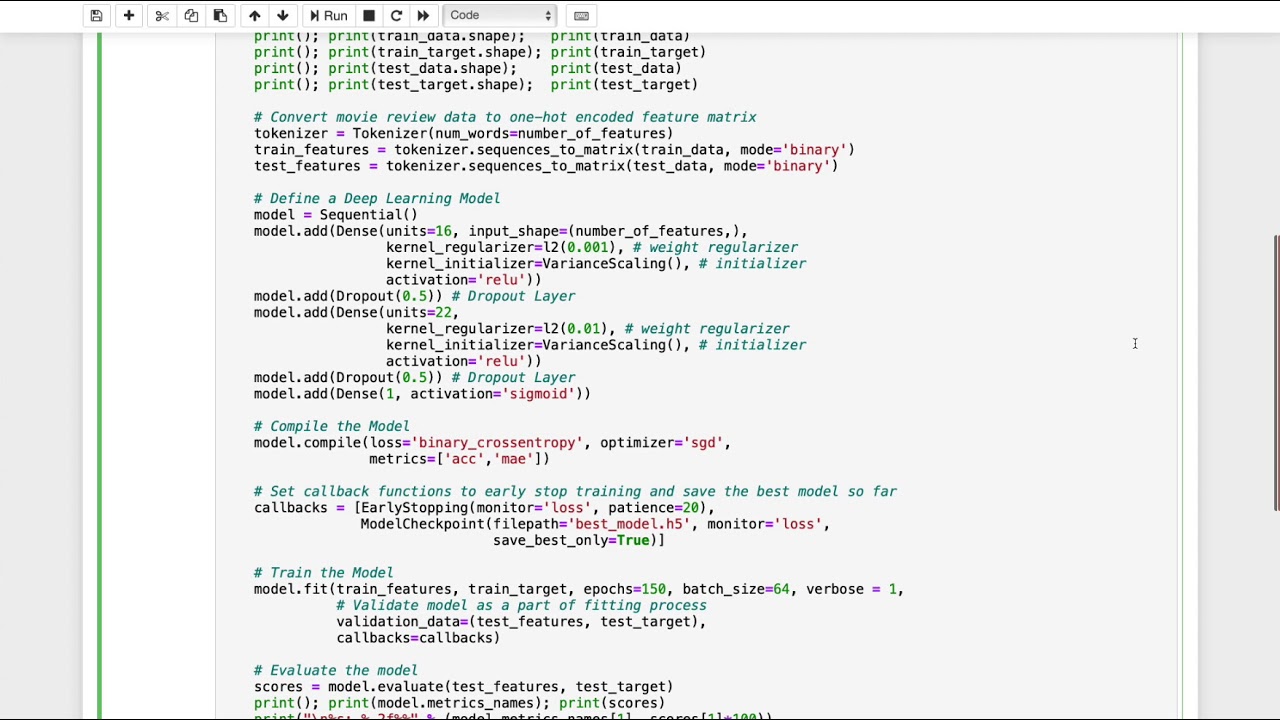 How to setup a binary classification Deep Leaning Model in Keras
