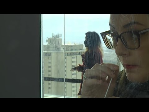 College students participate in COVID-19 test before thanksgiving break