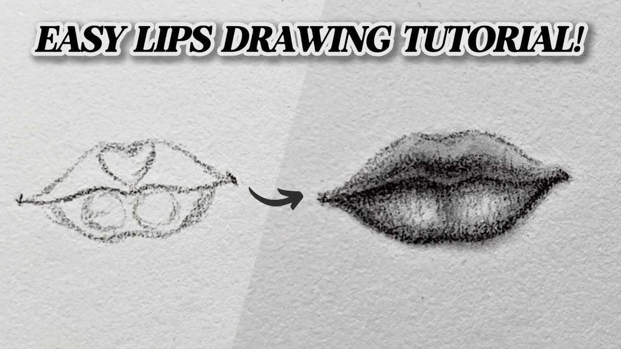 How to draw lips for beginners  | Easy lips drawing step by step | Realistic Lips Drawing Tutorial
