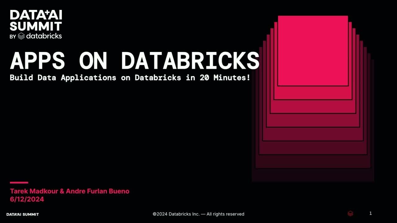 Apps on Databricks: Build Data Applications on Databricks in 20 Minutes!