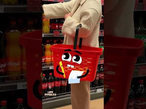 Life Doodles | Shopping cart in the store #lifedoodles #shorts #animation #cartoon