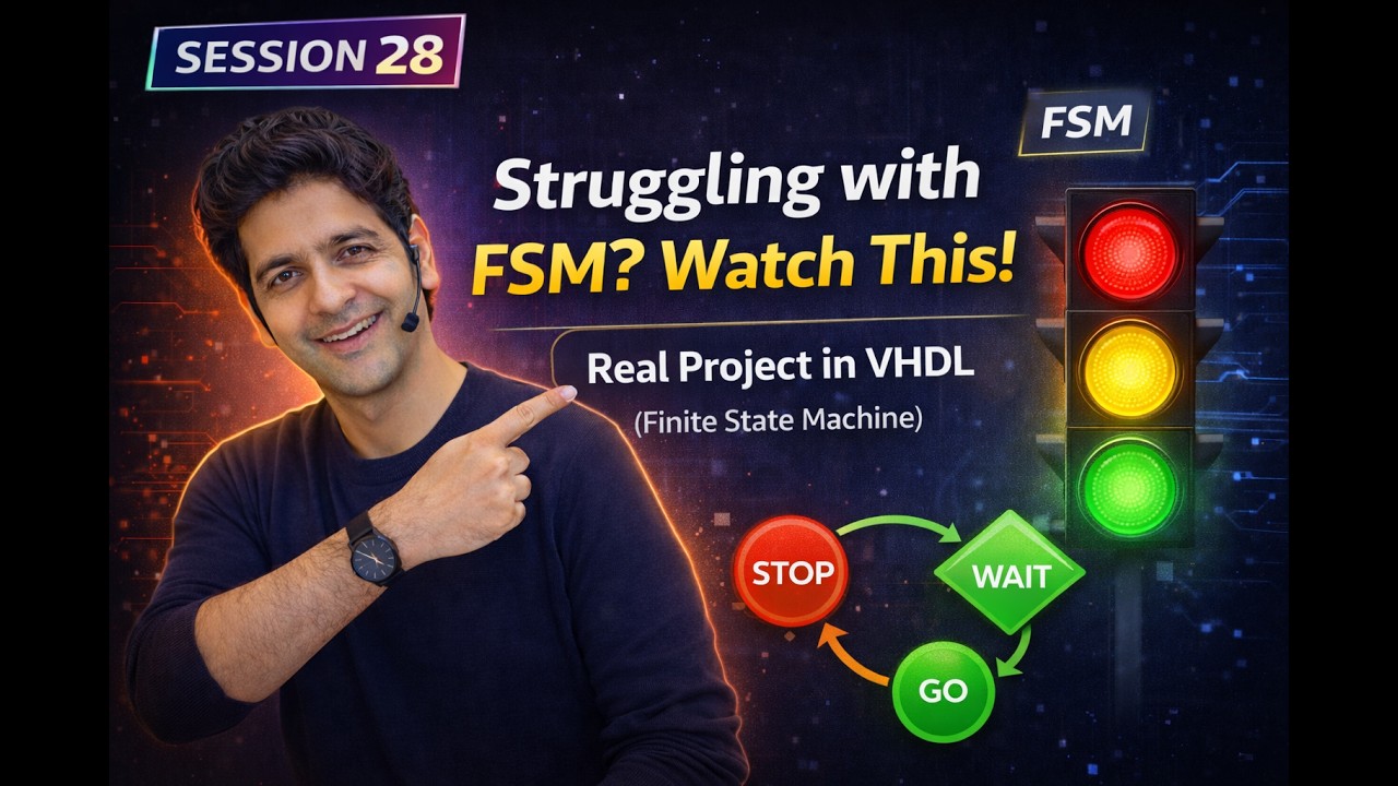 28 - Full FPGA Course ~ VHDL Project : Traffic light with Finite State Machine | Course 04