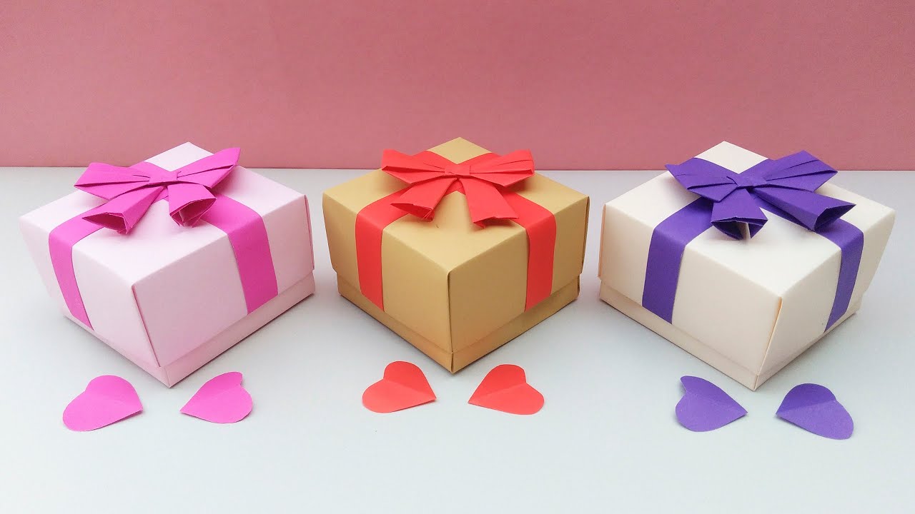 Como hacer una CAJITA de papel / Cajita de regalo / Paper GIFT BOX / Lindas 😍
