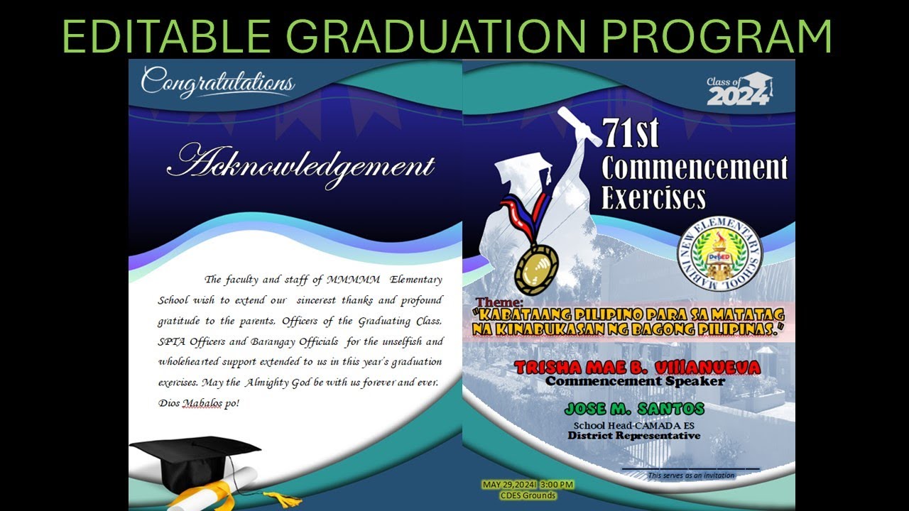 EDITABLE GRADUATION 2024 PROGRAM