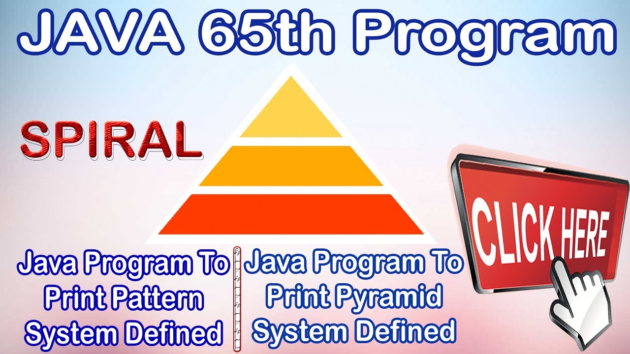 JAVA 65th Program||Java program print spiral pattern system defined ||Print spiral Pyramid In JAVA