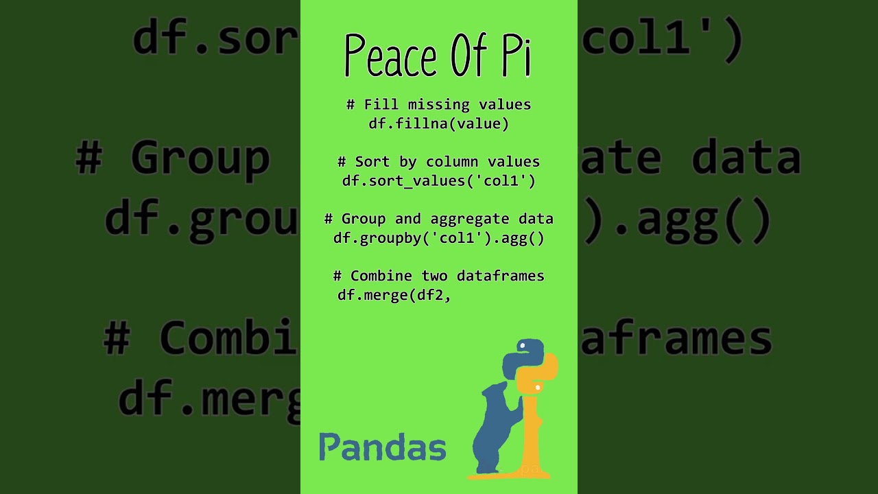 Python Pandas Cheat Sheet Part 2 #shorts #python