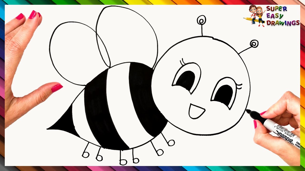 How To Draw A Bee Step By Step 🐝 Bee Drawing Easy