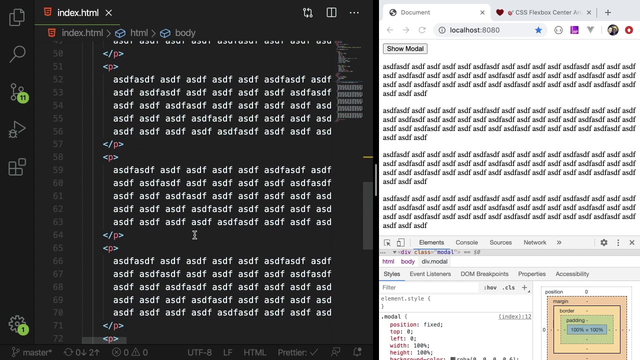 Coding a modal using Javascript, HTML, and CSS