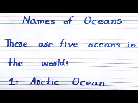 Names Of Oceans in English || World Ocean Names Handwriting