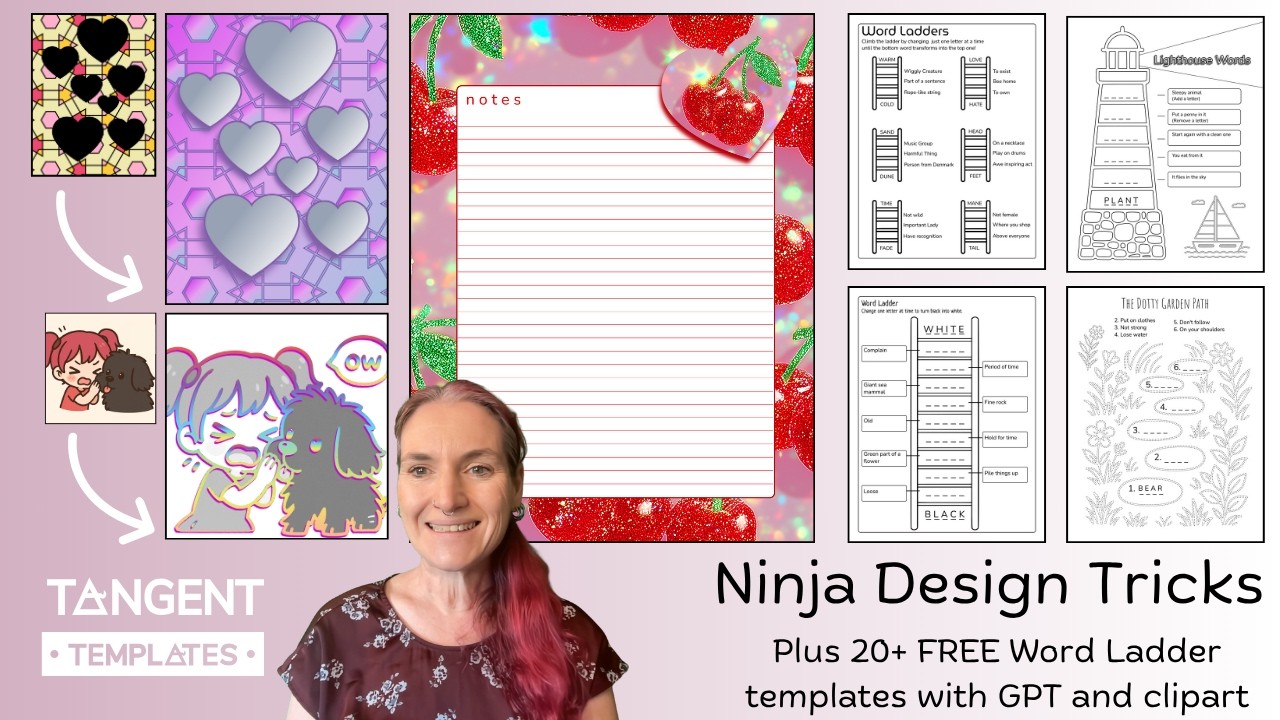 Tangent Templates KDP Ninja design tricks! FREE Word Ladder Worksheet Templates Bundle,  KPop Niches