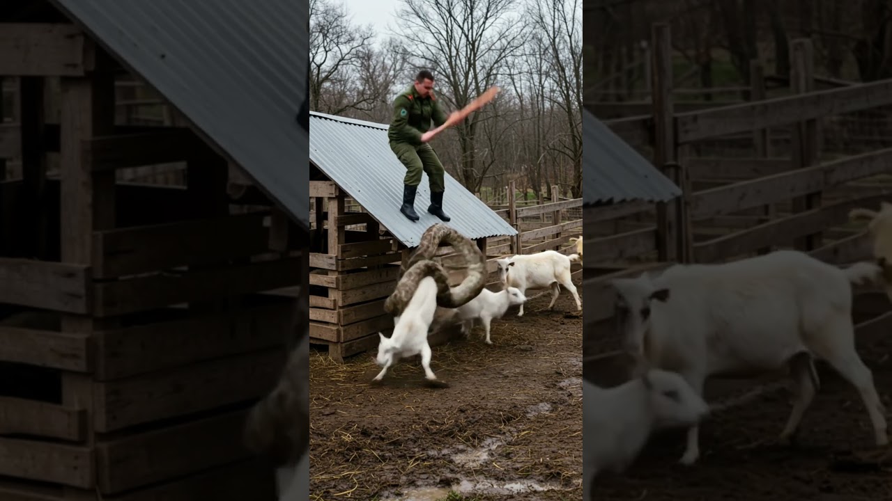 Python Attack Turns Deadly – Man Saving Goat Just In Time..