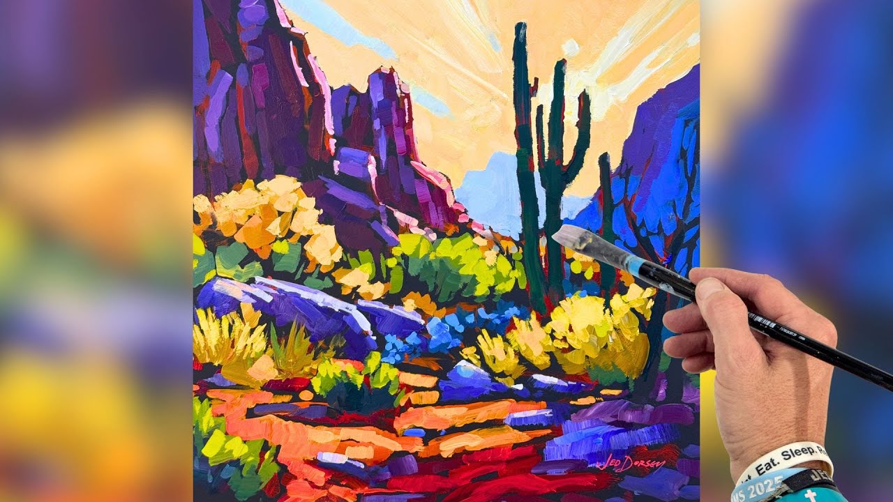 Acrylic Painting Desert Sunset | Step-by-Step LIVE Paint-Along