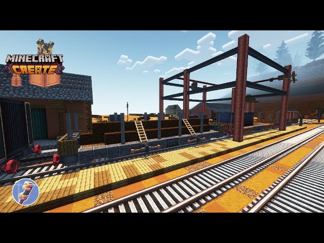 Minecraft create mod train ── steampunk freight train Minecraft Map