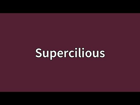 Supercilious Meaning