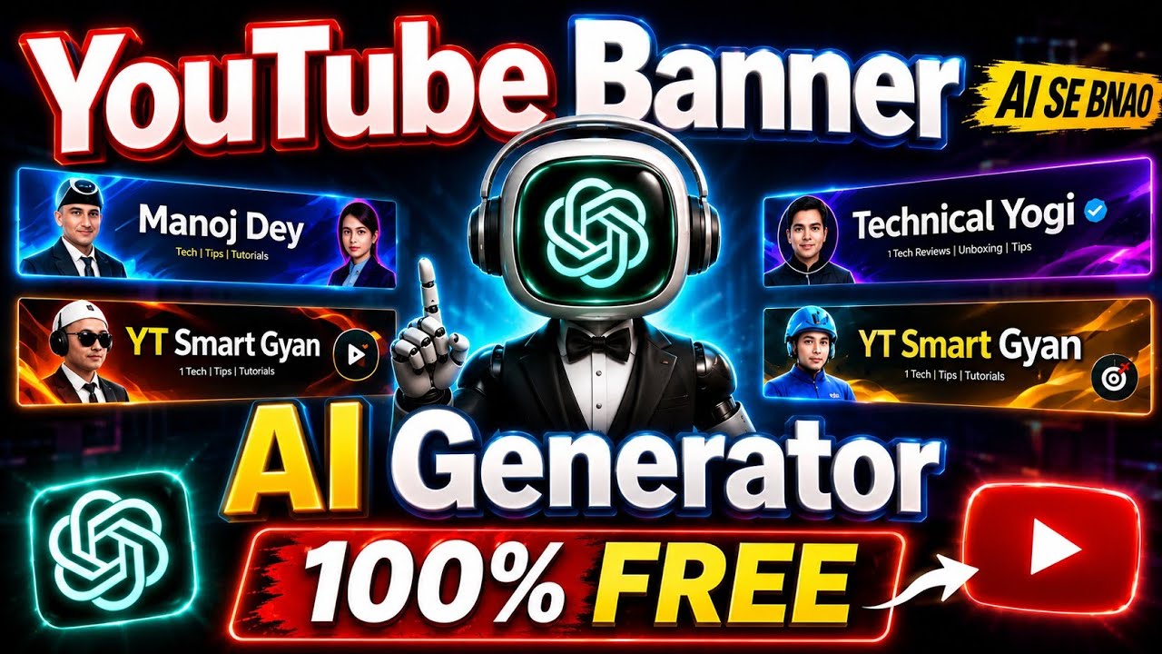 Ai YouTube banner generator🔥 | Youtube banner ai generator free 2026✅