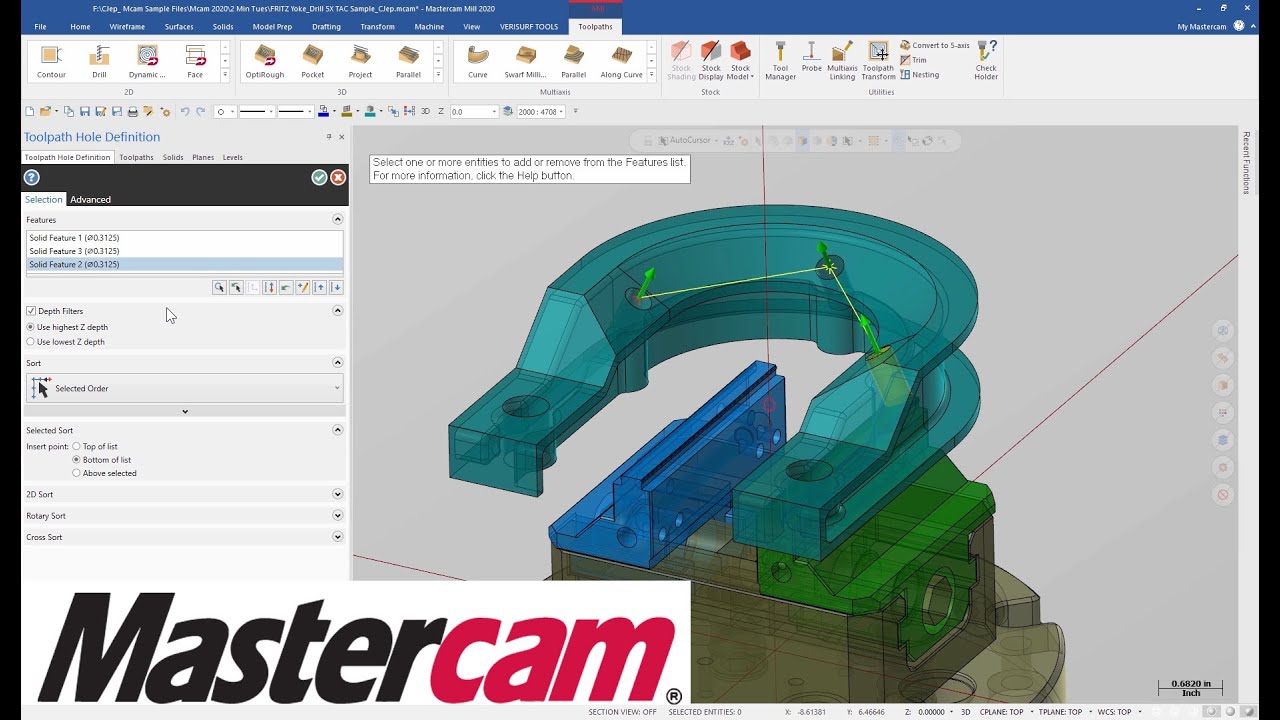 Drill Point Selection: 5-Axis Positioning