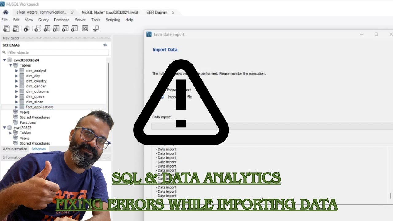 SQL & Data Analytics - FIXING ERRORS while creating the Database & importing Data
