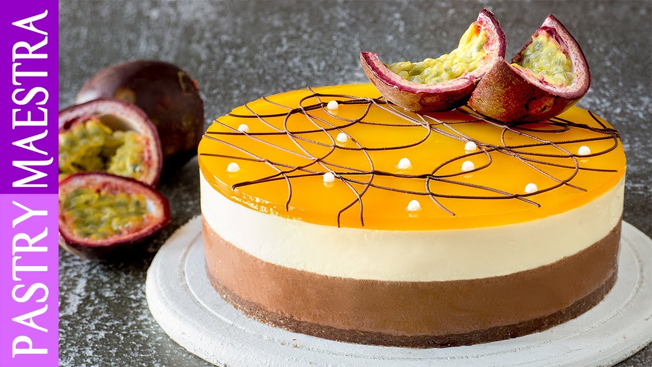 No Bake Chocolate and Passion Fruit Cheesecake (Egg Free) | Pastry Maestra