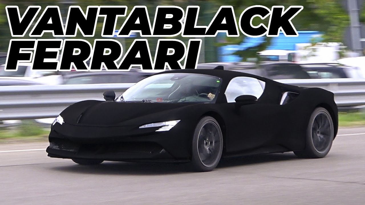 "Vantablack" Ferrari SF90 Stradale Looks Like a Fast-Moving Black Hole ...