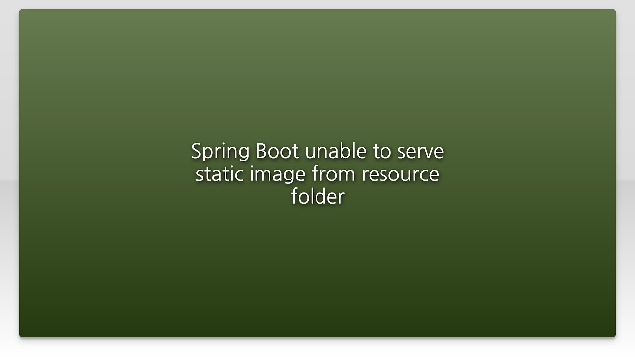 Spring Boot unable to serve static image from resource folder
