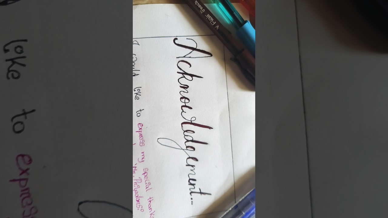 Project Acknowledgment | Acknowledgement for a Project file #shorts #schoolproject