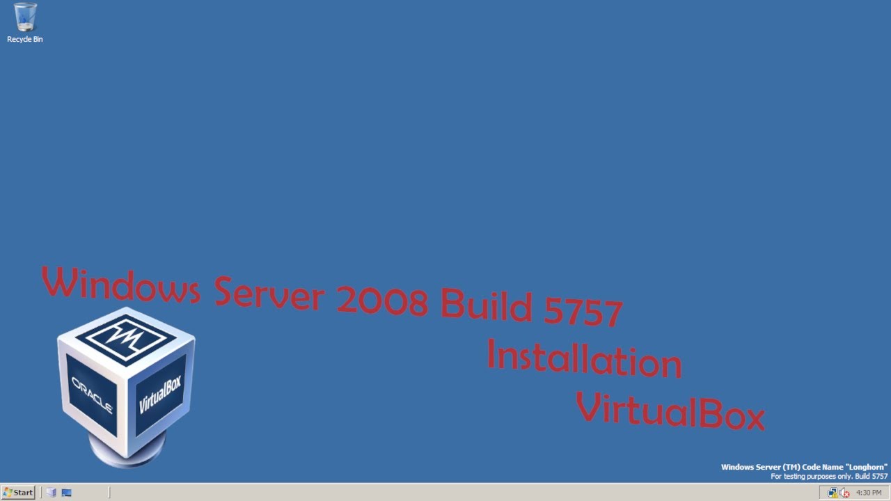 Windows Server 2008 Build 5757 Installation - VirtualBox