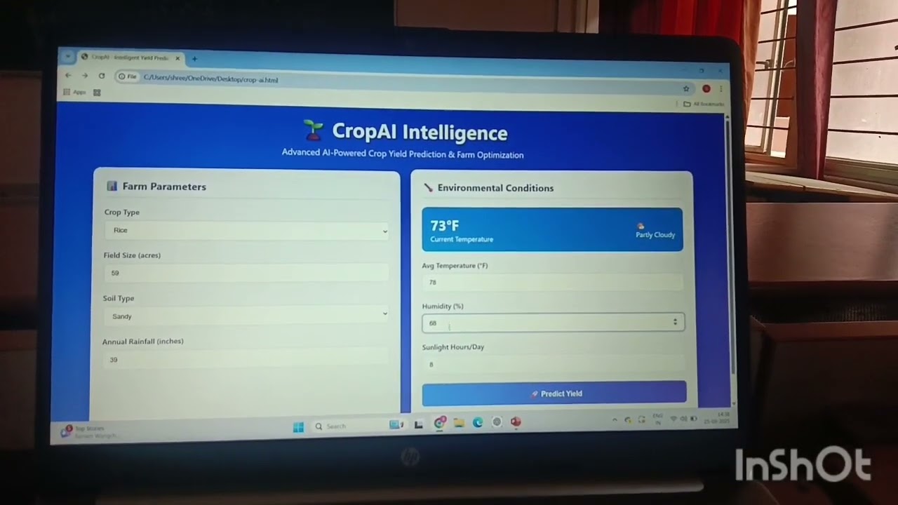 AI powered crop yield prediction and optimization  prototype 